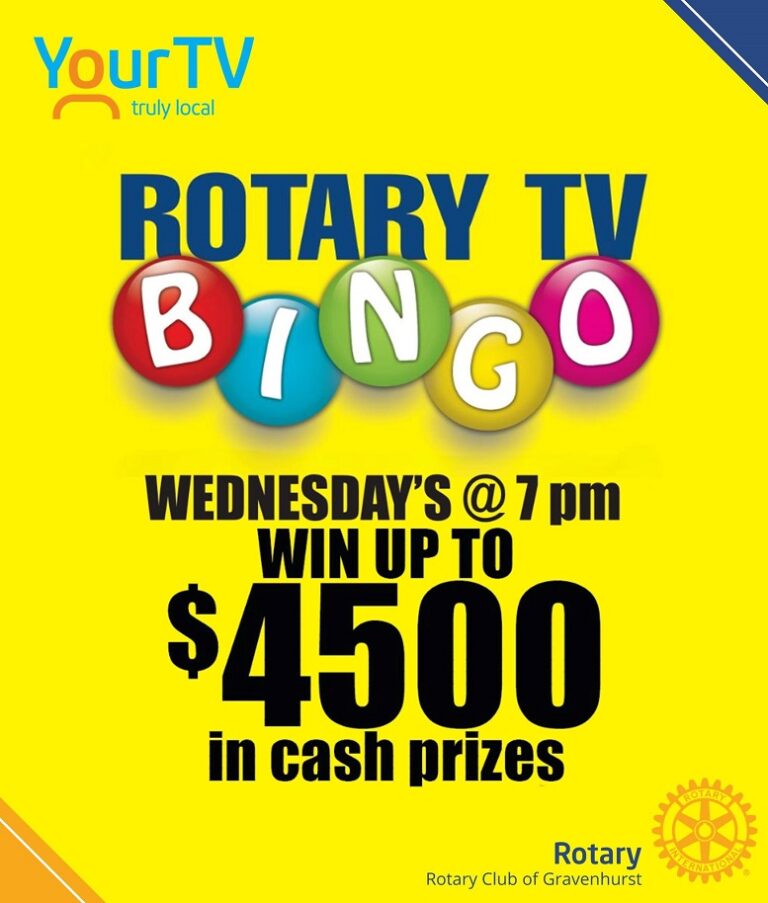 GUARANTEED $4,500 GAME 5 ROTARY TV BINGO PRIZE GIVEAWAY TONIGHT ...
